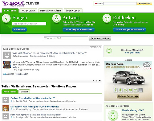 Yahoo! stürmt das Siegertreppchen doppelt: Yahoo! Clever ist Testsieger ...